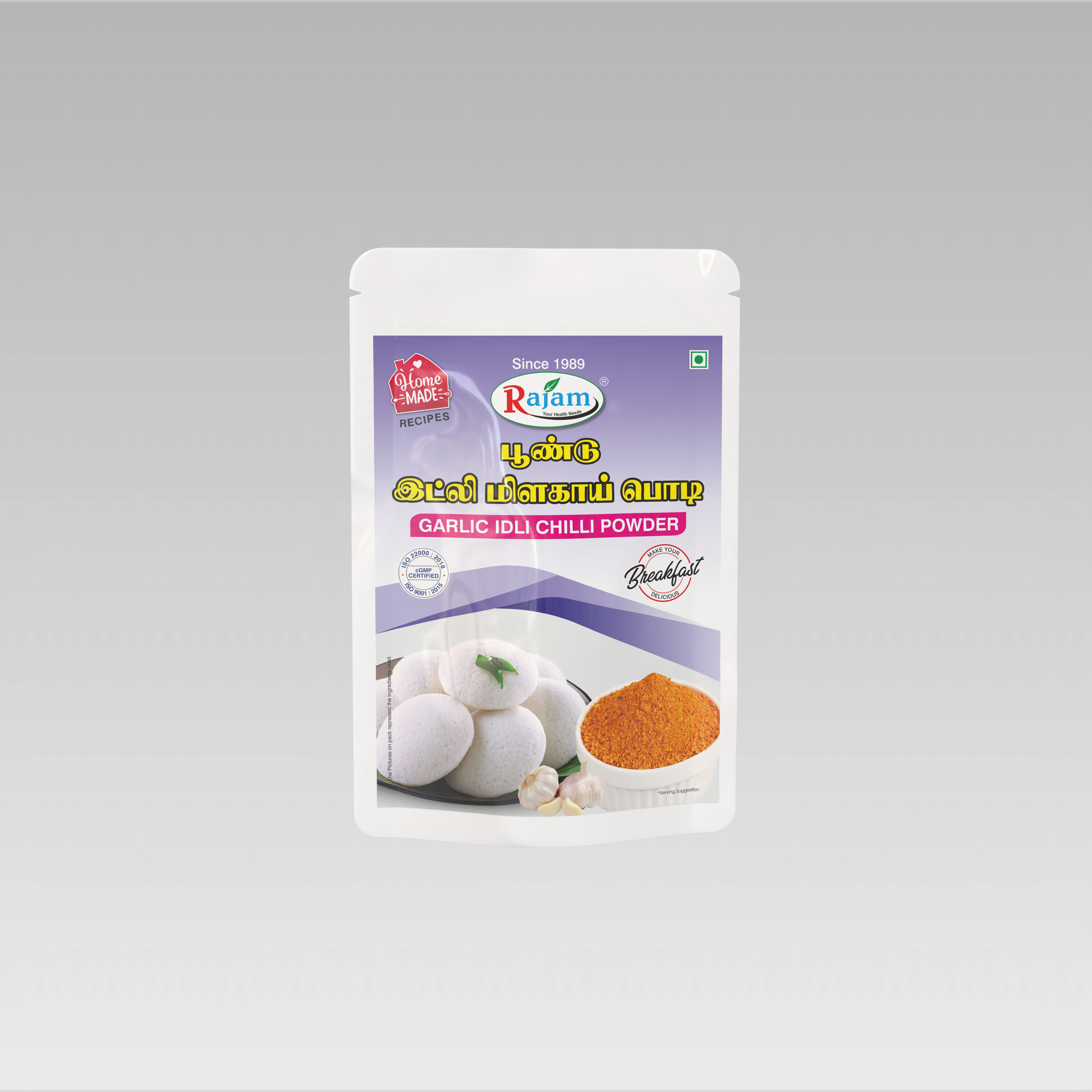 250GM POUCH RAJAM GARLIC IDLI CHILLI POWDER – Rajam Sukku Coffee