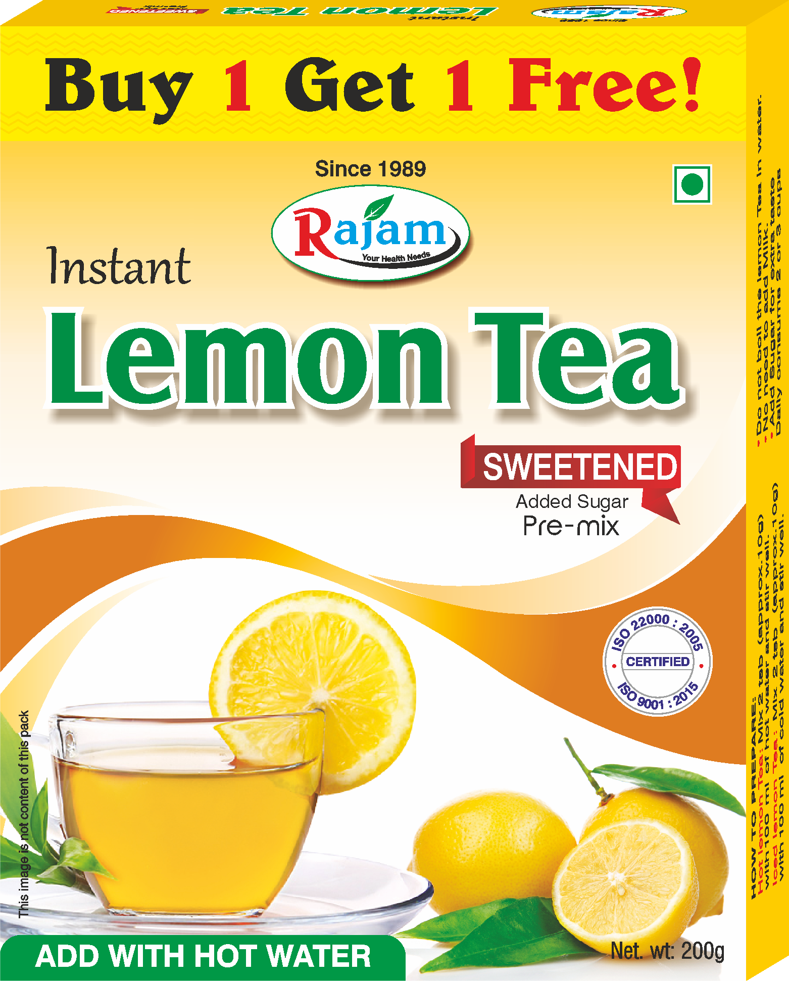 200GM BOX RAJAM INSTANT LEMON TEA PREMIX – Rajam Sukku Coffee