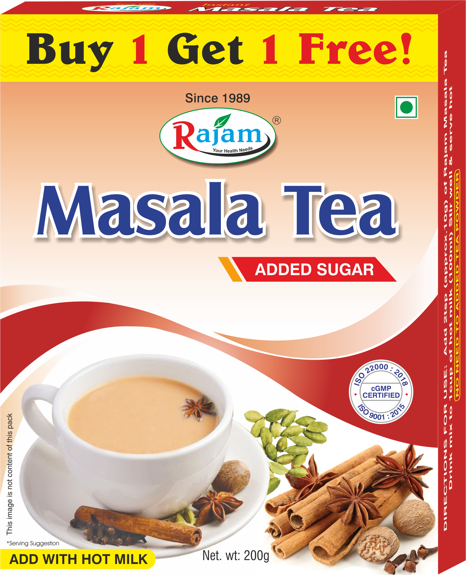 200GM BOX RAJAM MASALA TEA PREMIX – Rajam Sukku Coffee